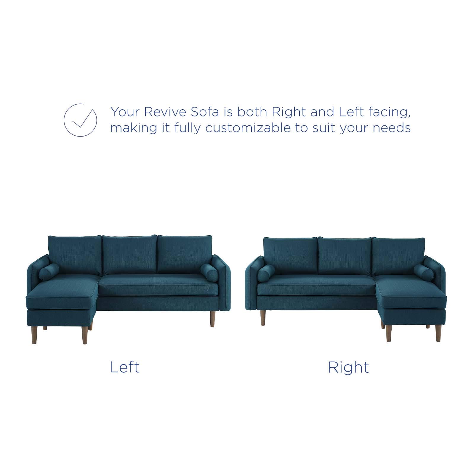 Modway Revive Right Or Left Sectional Modern Upholstered Fabric Sofa Couch, Azure