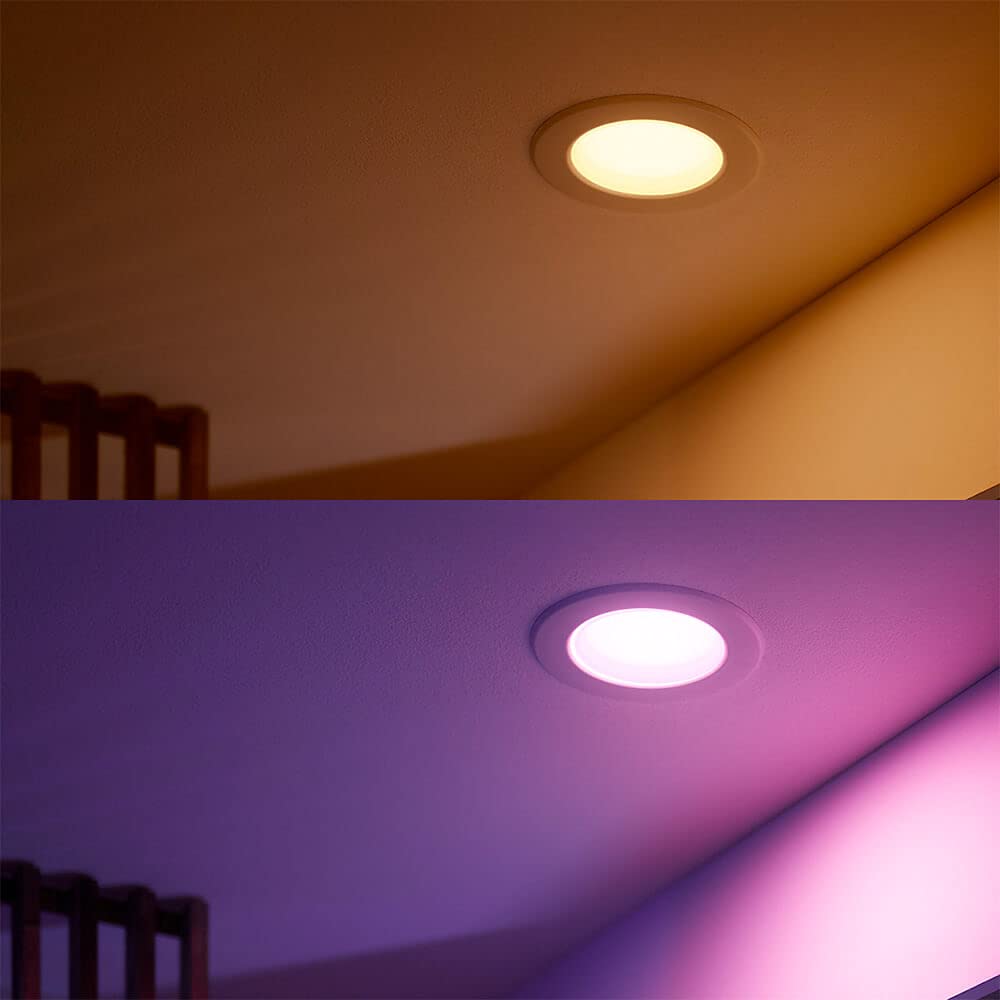Philips Hue Smart Recessed 6 Inch LED Downlight Old Version - White and Color Ambiance Color-Changing Light, 1 Pack - 1100LM Control with App