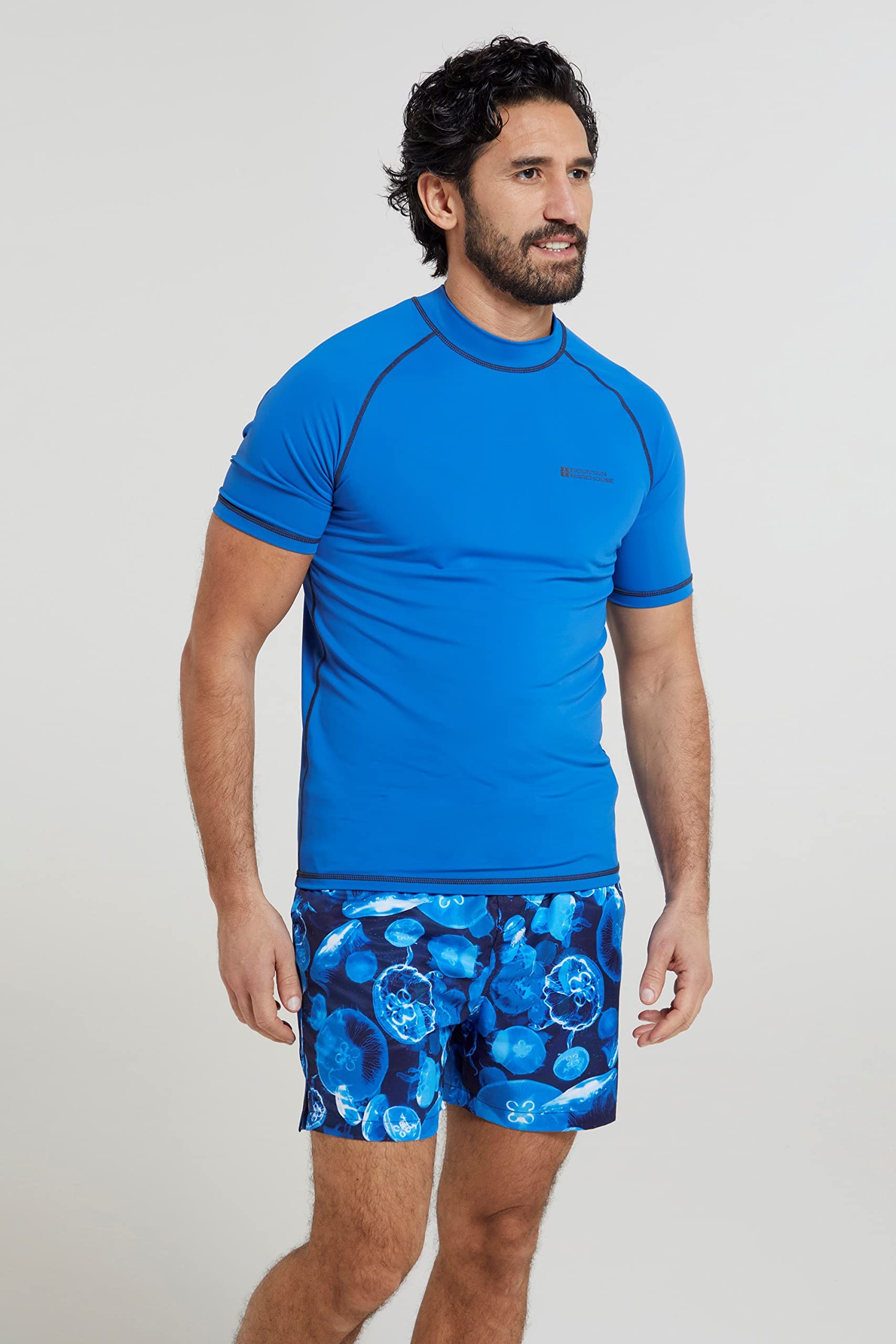 Mountain Warehouse Mens UV Rash Guard - Fast Drying Rash Top Red Medium
