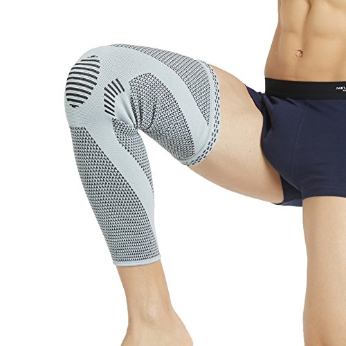 NeoTech Care Knee & Leg Sleeve - Breathable - Medium Compression - Grey (Size L, 1 Pair)