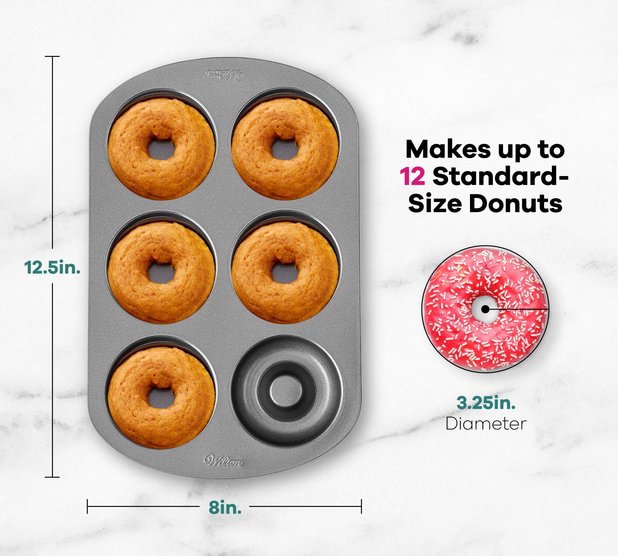 Wilton Non-Stick Donut Baking Pans (2-Count) and Cupcake Pan (12-Cup)