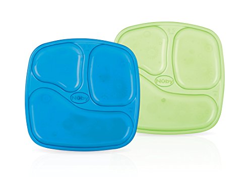Nuby 4 Piece Wash or Toss Stackable Section Feeding Plates