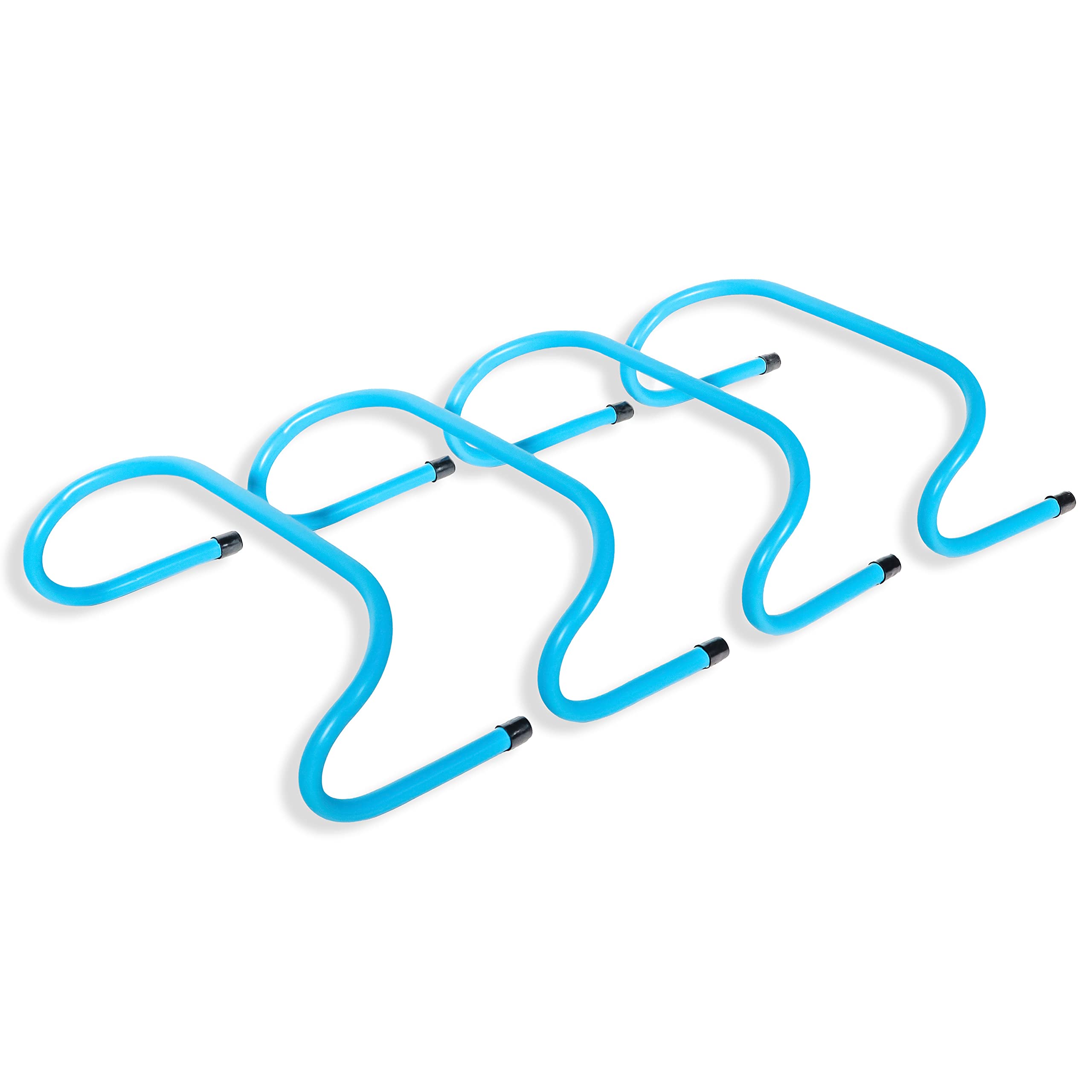 Trademark Innovations 6" Soccer Training Adjustable Agility Speed Hurdles (Set of 4, Blue)