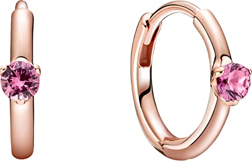 Pandora Pink Solitaire Huggie Hoop Earring