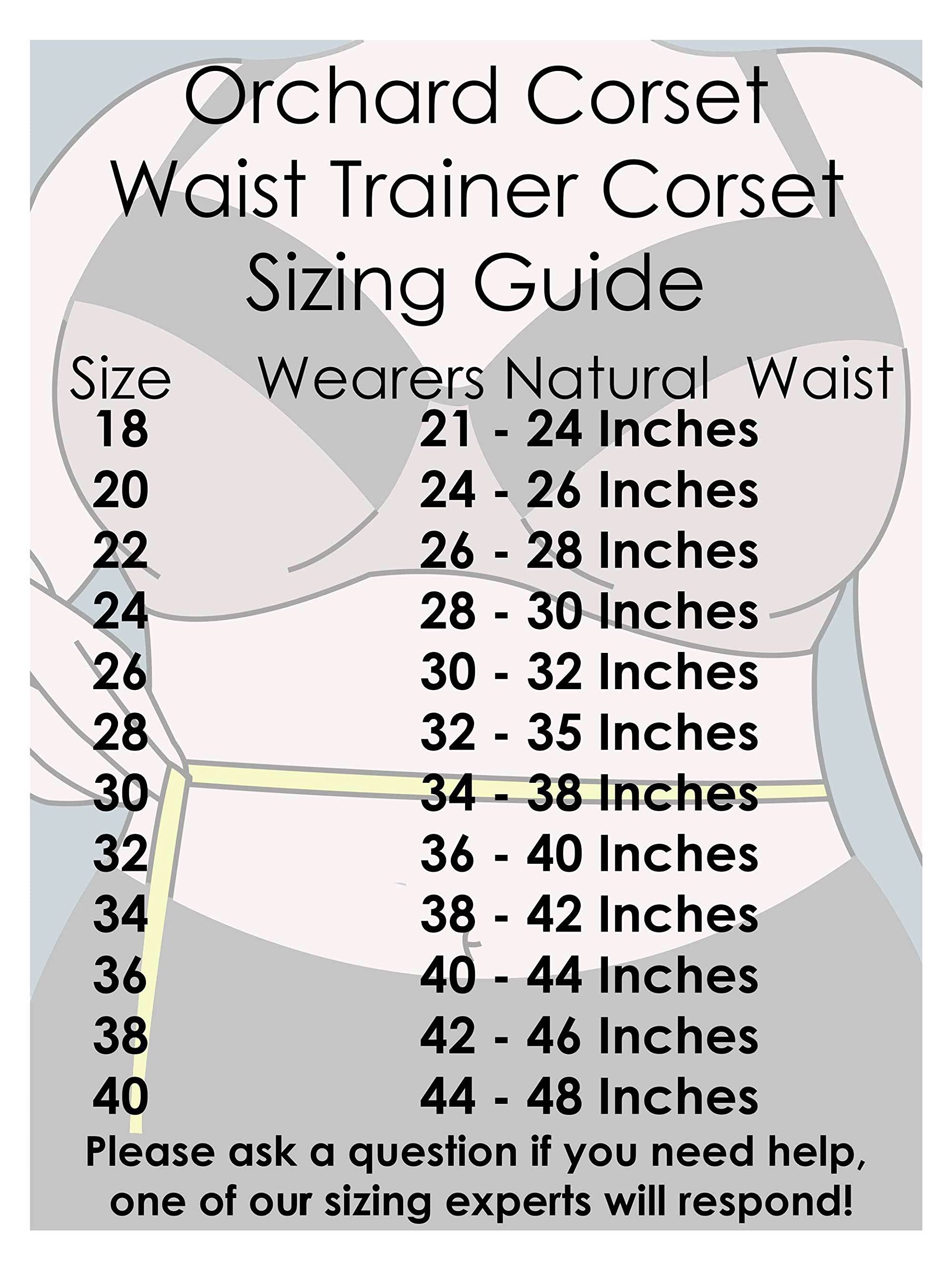 Orchard Corset CS-201 Womens Cotton Underbust Original Steel Boned Waist Trainer Corset - Black 28