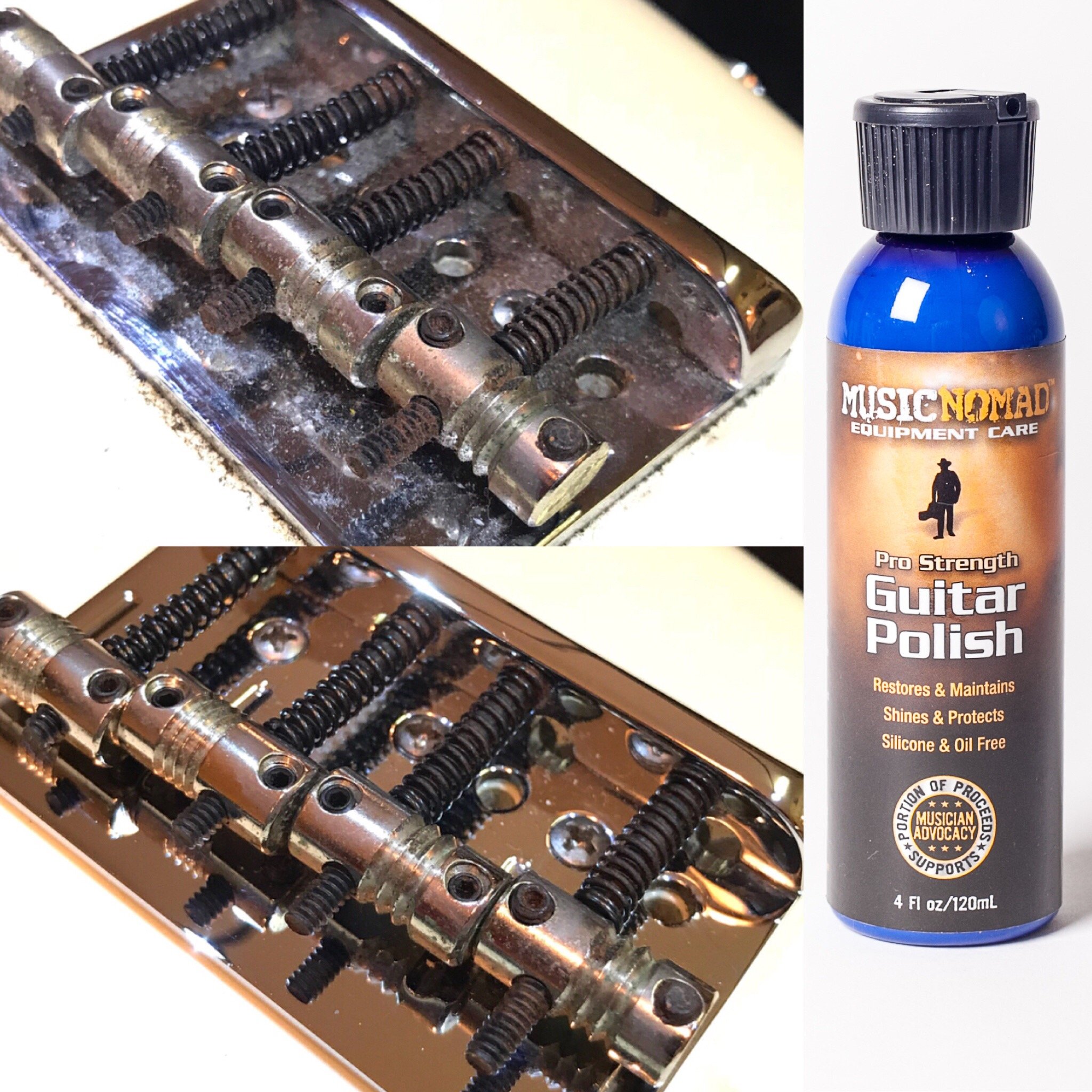 MusicNomad Premium Pro-Strength Guitar Polish for Body and Hardware, 4 oz (MN101)