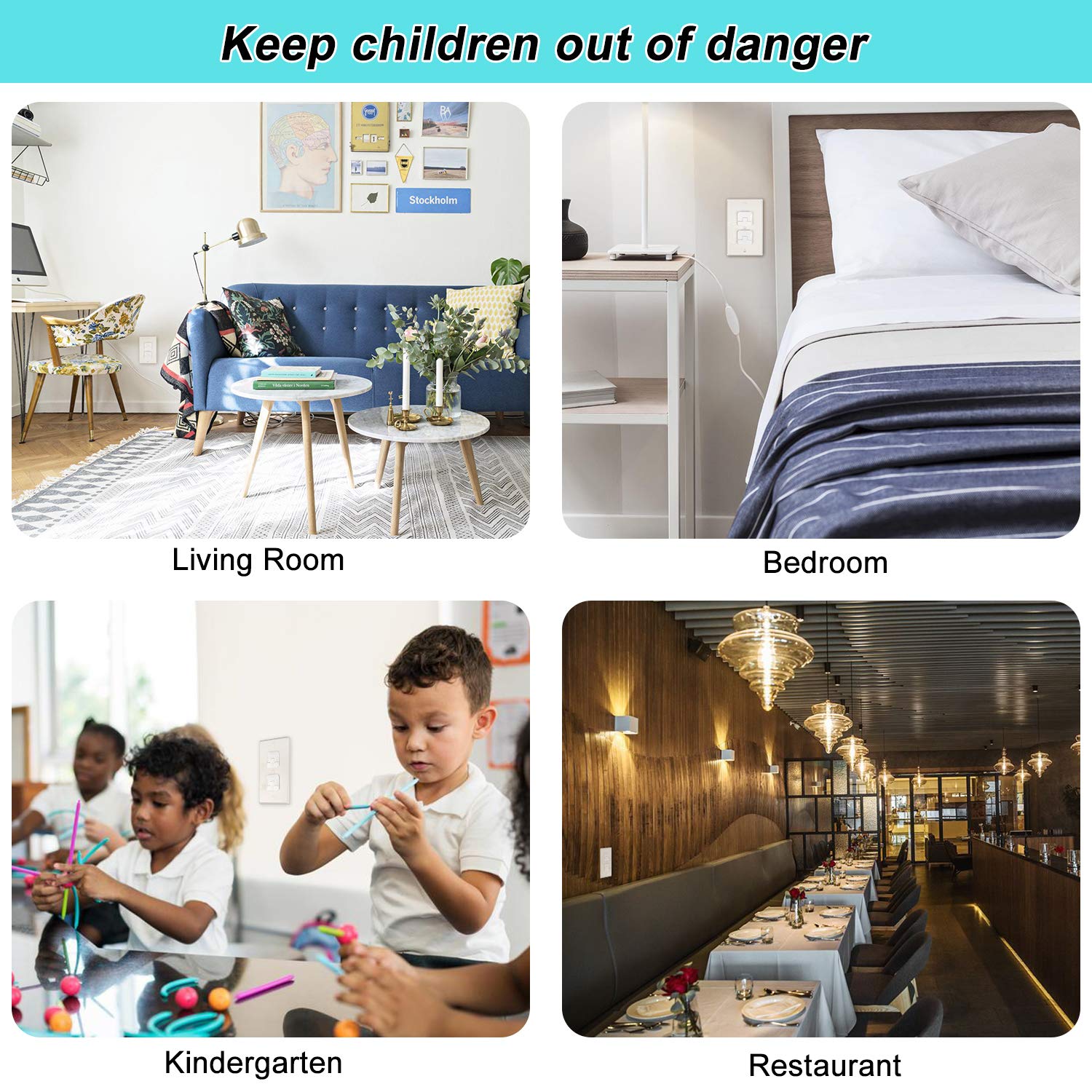 Outlet Covers (55 Pack) with Hidden Pull Handle Baby Proofing Plug Covers 3-Prong Child Safety Socket Covers Electrical Outlet Protectors Kid Proof Outlet Cap