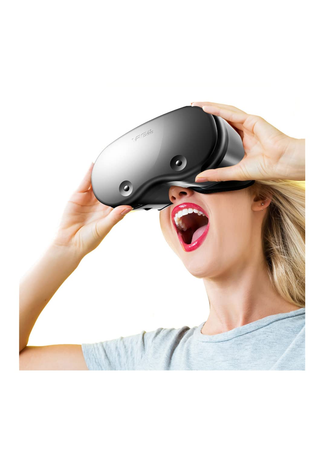 VR Blue Light Eye Protection Glasses Virtual Reality 3D Helmet 7-inch Large Screen Compatible with iOS&Android System 3D Space Immersive Experience/Universal Virtual Reality Goggles for Kids&Adult