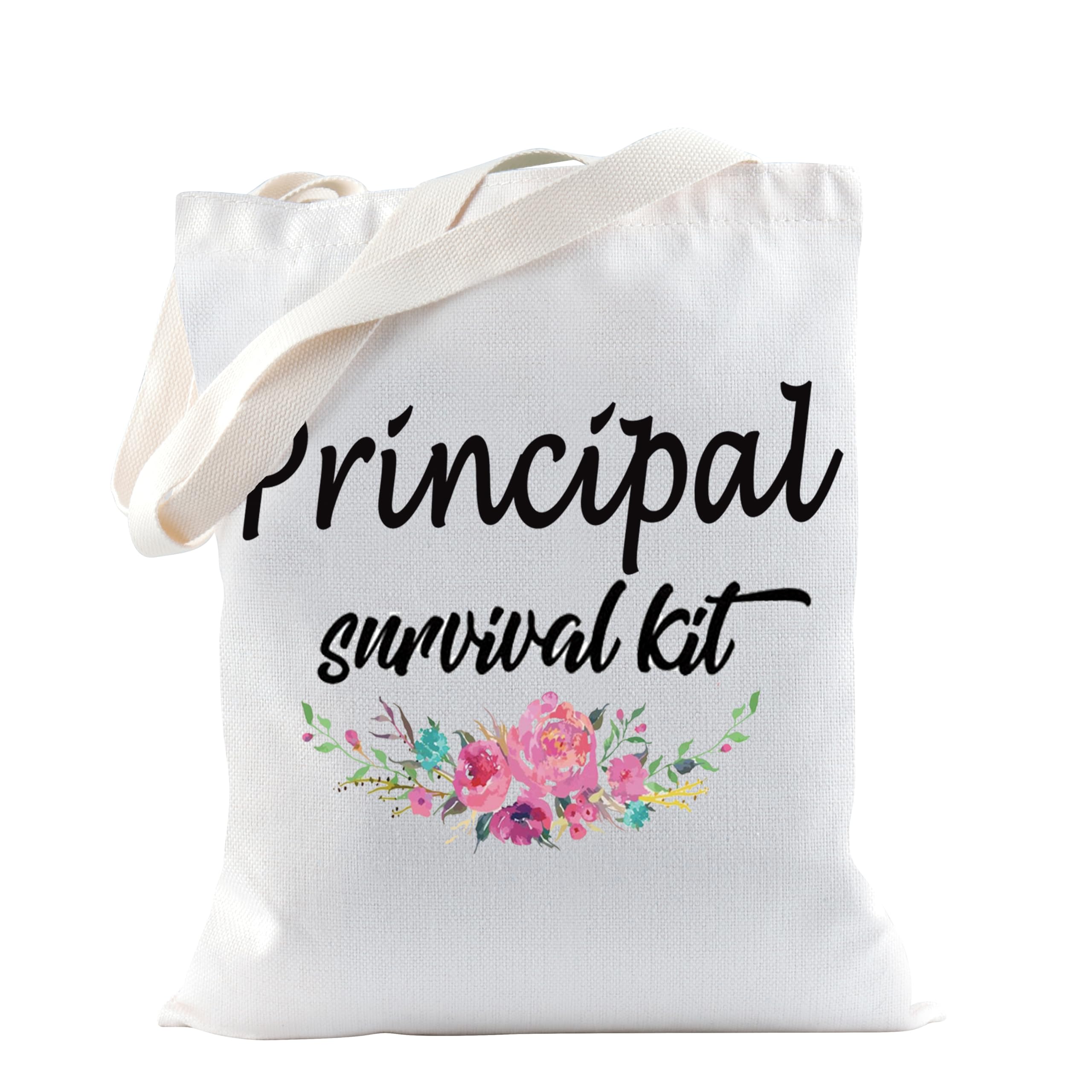 TSOTMO Principal Gift Assistant Principal Gift Principal survival kit Canvas Tote Bag Gift Thank you President Graduation Gift Principal Retirement Gift (Principal canvas)