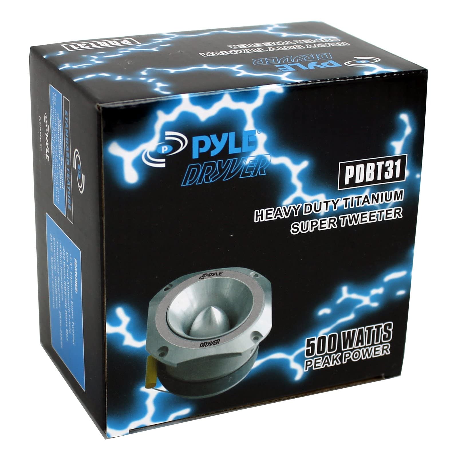 PYLE PDBT31 1.5 Inch 500 Watt 4-Ohm Titanium Super Car Audio Tweeter (12 Pack)
