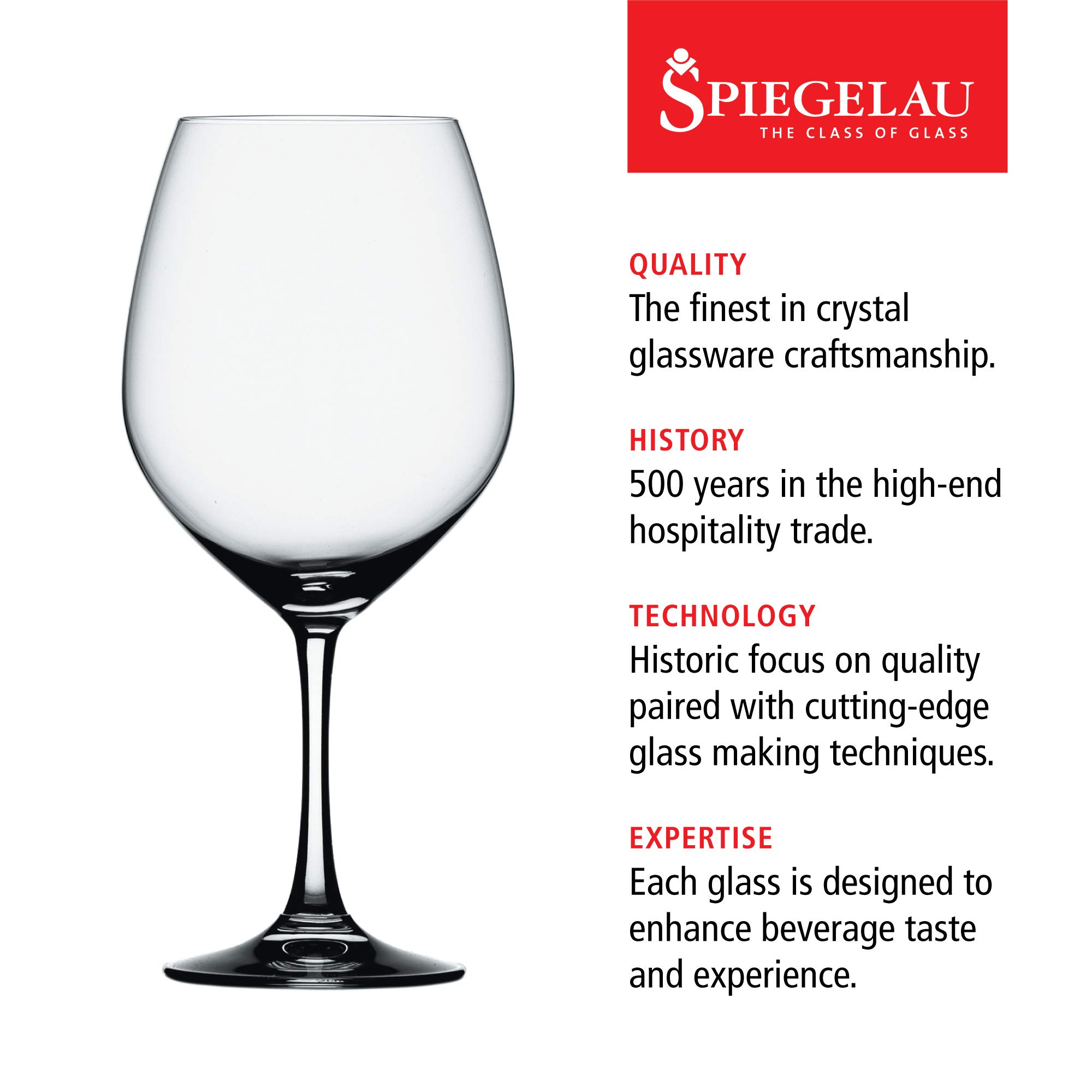 Spiegelau Vino Grande Burgundy Wine Glasses (Set of 4), 25 oz, Clear