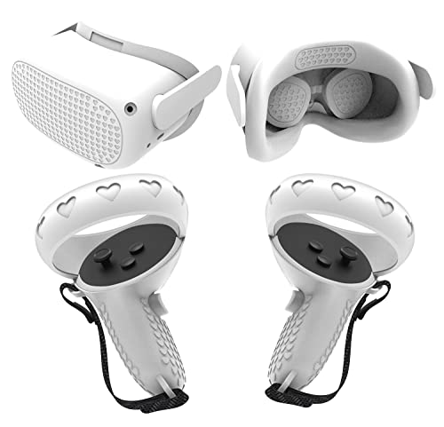 VR Controller Cover for Oculus Quest 2 - Silicone VR Accessories Face Cover Shell Cover Controller Grips Covers Straps Protective Lens Cover Interface Occlusion Knuckle Protector