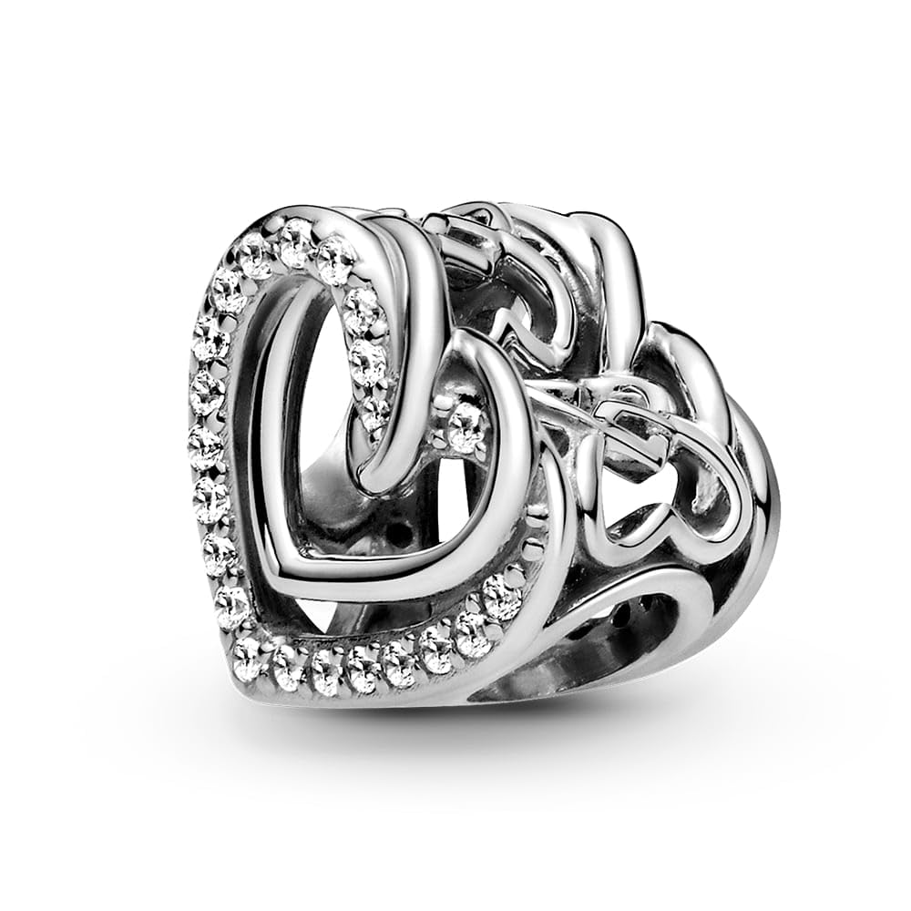 PANDORA Sparkling Entwined Hearts Charm