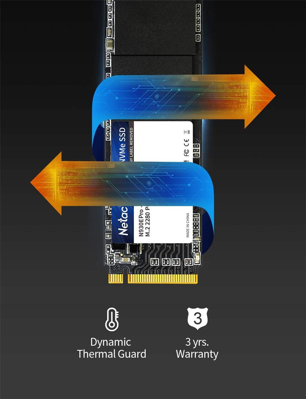 Netac SSD Internal Drive, 500GB Internal Solid State Drive, NVMe M.2 2280 PCIe Gen 3x4, M.2 SSD Read up to 1700MB/s, 3D NAND Internal SSD