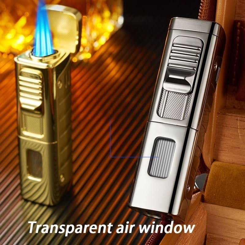 New Gas Lighter, Triple Windproof Flame, Reusable, Easy to Carry, Suitable for Father's Boyfriend As A, Daily Use (Color : C3)