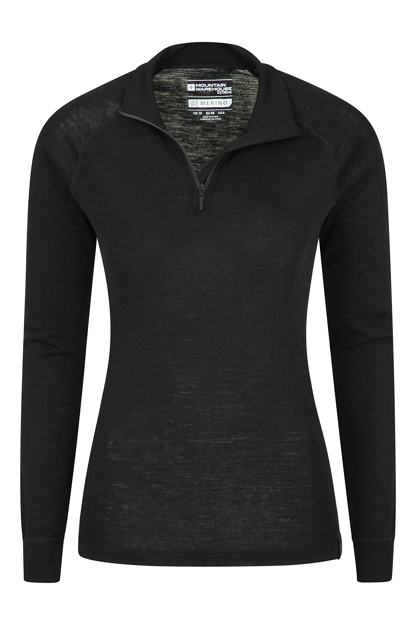 Mountain Warehouse Merino Womens Top - Ladies Thermal Baselayer Black 2