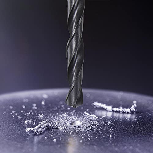 uxcell 6542 High Speed Steel Straight Shank Twist Jobber Drill Bit, Fully Ground Black Oxide Drill Bits 6.1mm Drill Diameter 93mm Total Length 4 Pcs