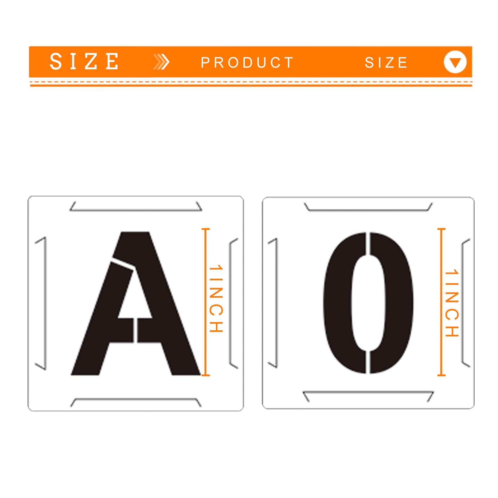 Mossdecal 62pcs Letter Stencils and Numbers 1 Inch, Small Reusable Alphabet Templates Interlocking Stencil Kit for Painting on Wood, Wall, Fabric, Rock, Chalkboard, Sign, Art Craft Stencils