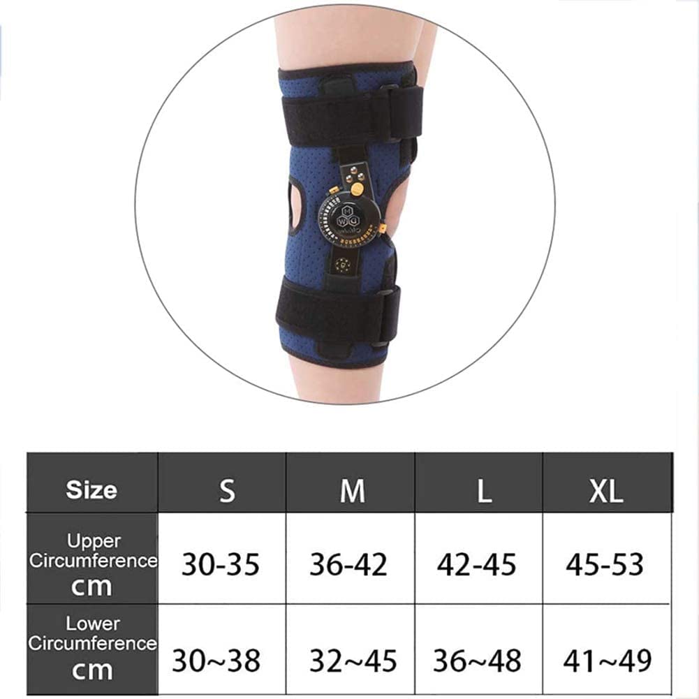 TSUSF Adjustable ROM Hinged Knee Brace Knee Brace For ACL Stability Joint Arthritic Knee Sports Injury Recovery Protection (Color : Black)