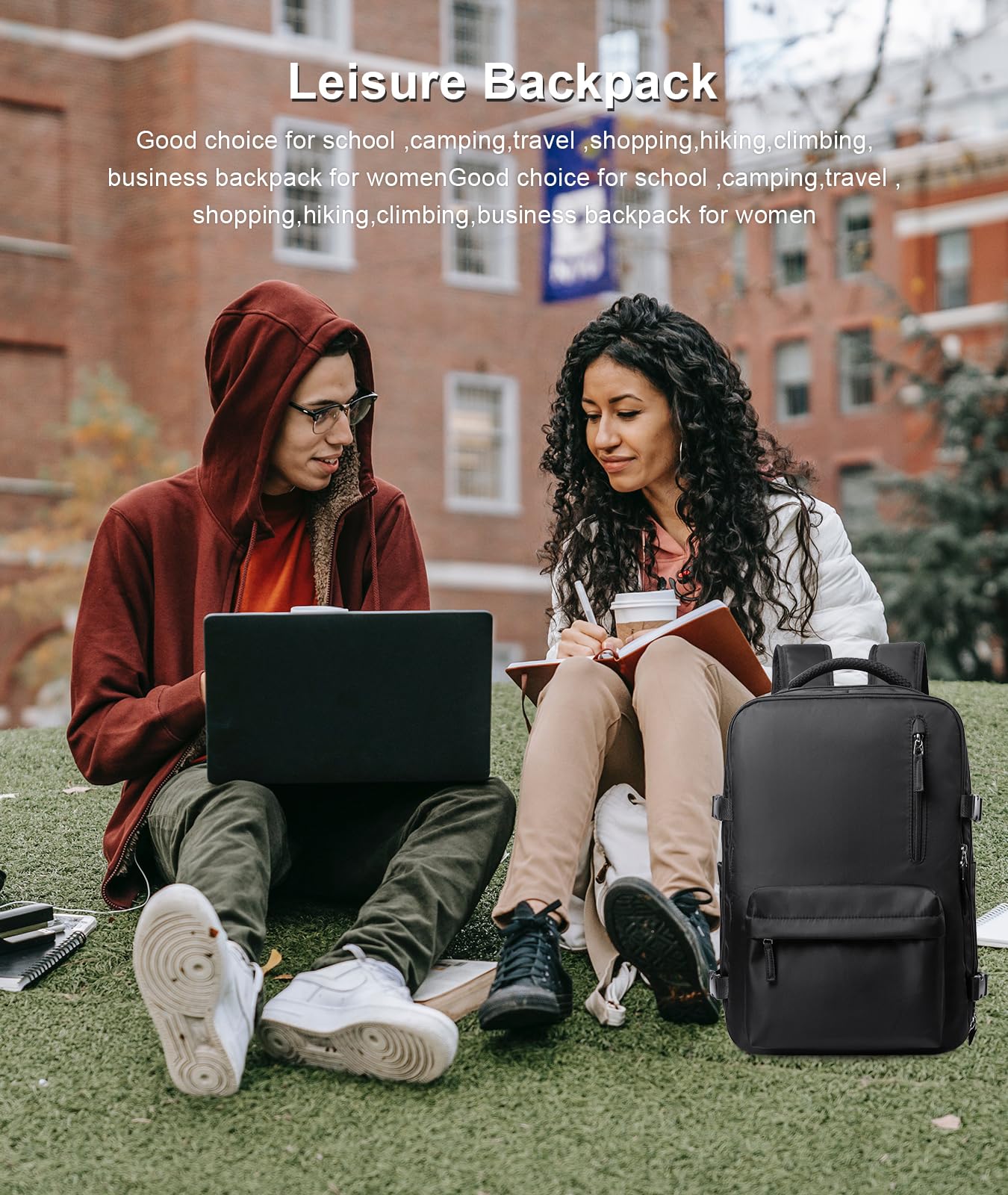 MOYYI Large Travel Backpack for Women 40L Carry on Fit 17inch Laptop Airplanes Approved Personal Item Size Suitcase for Daypack Hiking