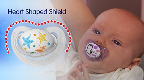 NUK Newborn 100% Silicone Orthodontic Pacifier, 0-3 Months, Blue/Green, 2pk