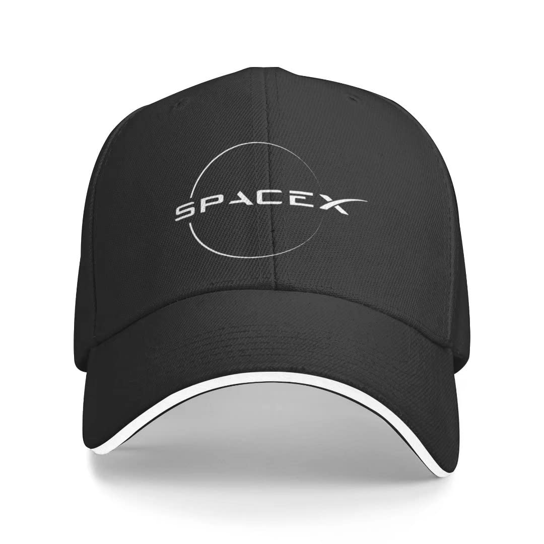 SpaceX Hat Men Women Hat Space Fashion Baseball Cap Adjustable Athletic Baseball Hats Black
