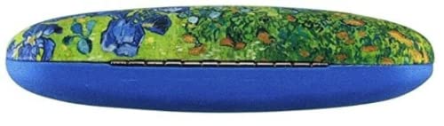 Vincent Van Gogh Painting Art Premium Quality Irises Eyeglass Case and Matching Microfiber Eyeglass Cleaning Cloth