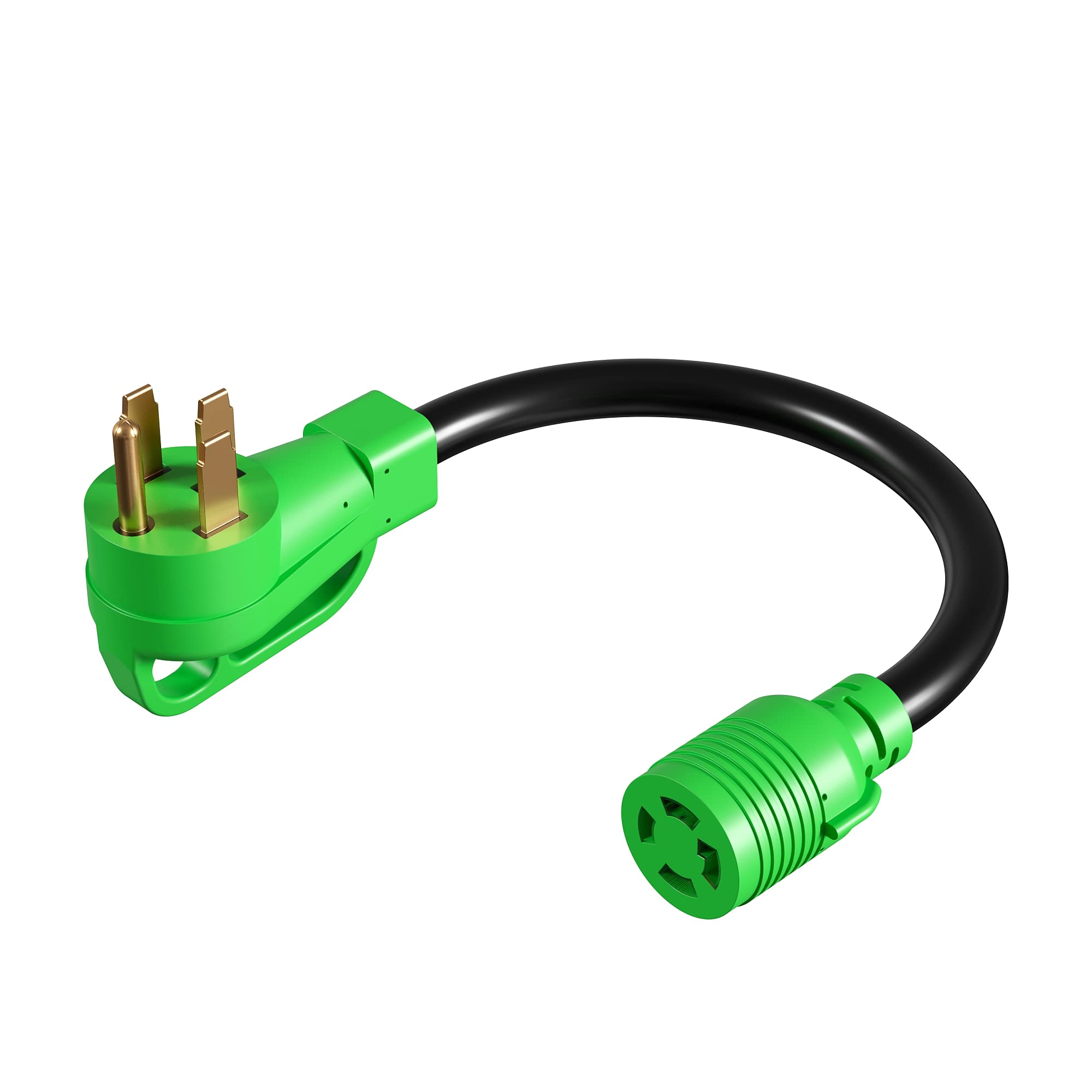 oviitech NEMA 14-50P to L14-30R Generator Transfer Switch Adapter Cord,250V, SJTW 10AWG*3C,50Amp Male to 30Amp Female Generator Welder Dryer RV EV Adapter Cord, 1.5FT,Green