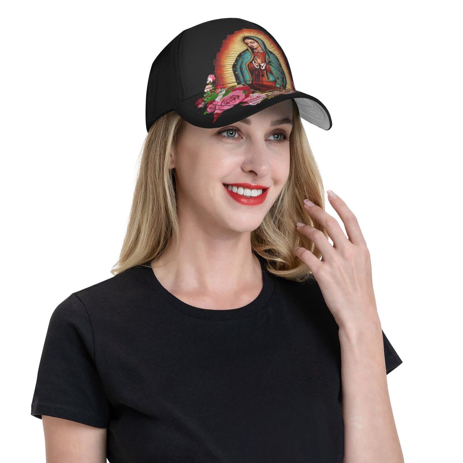 Our Lady of Guadalupe Virgin Mary Baseball Cap Plain Hat Adjustable Hats Dad Hat Cap for Men Women Black