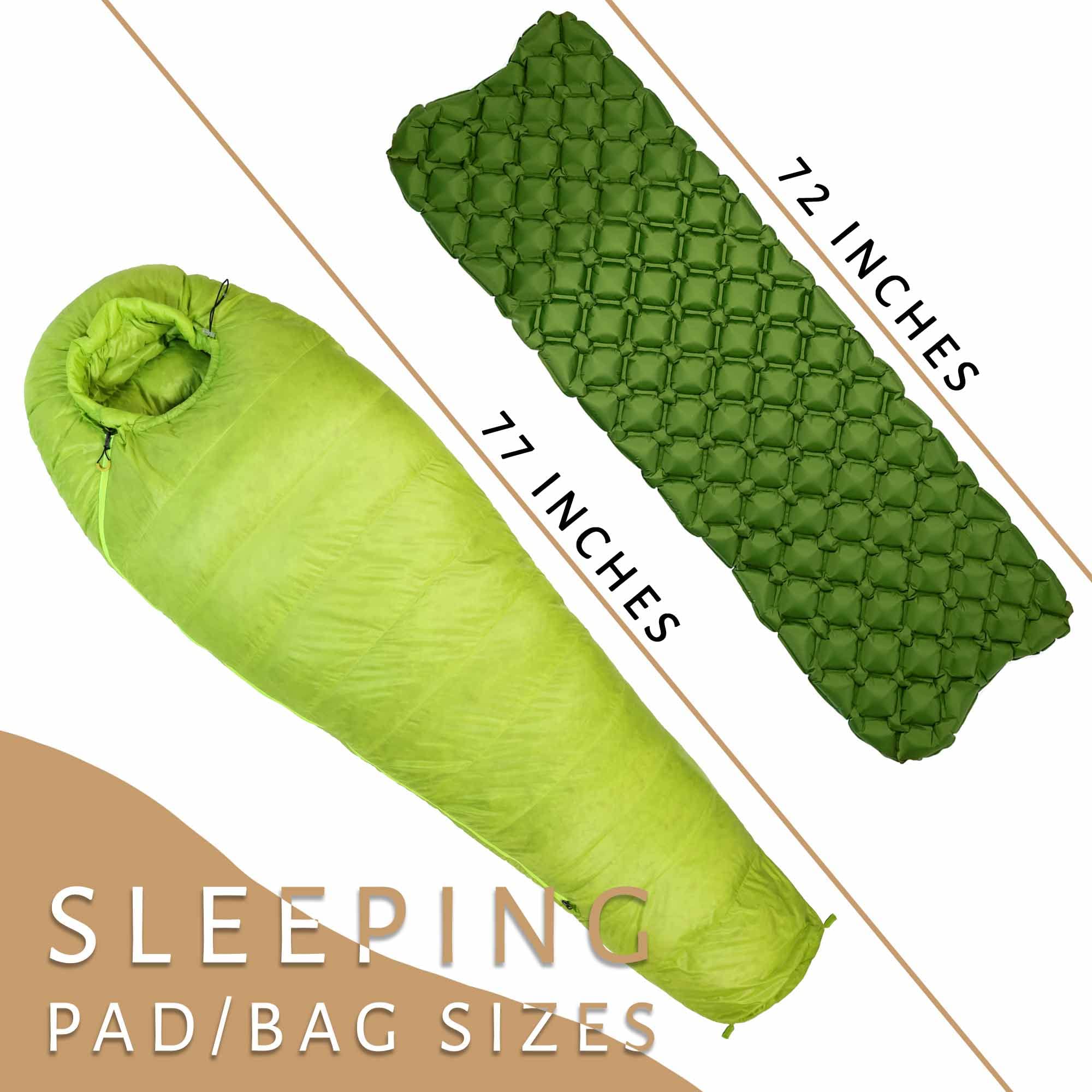 SADIE Sleeping Bag with Pillow Kit - Sleeping Bag for Adults - Camping Sleeping Bags - Hiking Sleeping Bag System - Mummy Sleep Bag - Indoors/Outdoors - w/ 1 Dry Bag & 3 Stuff Sacks Green 700 Fill