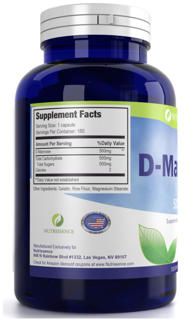 Nutrissence D-Mannose 500mg 180 Capsules
