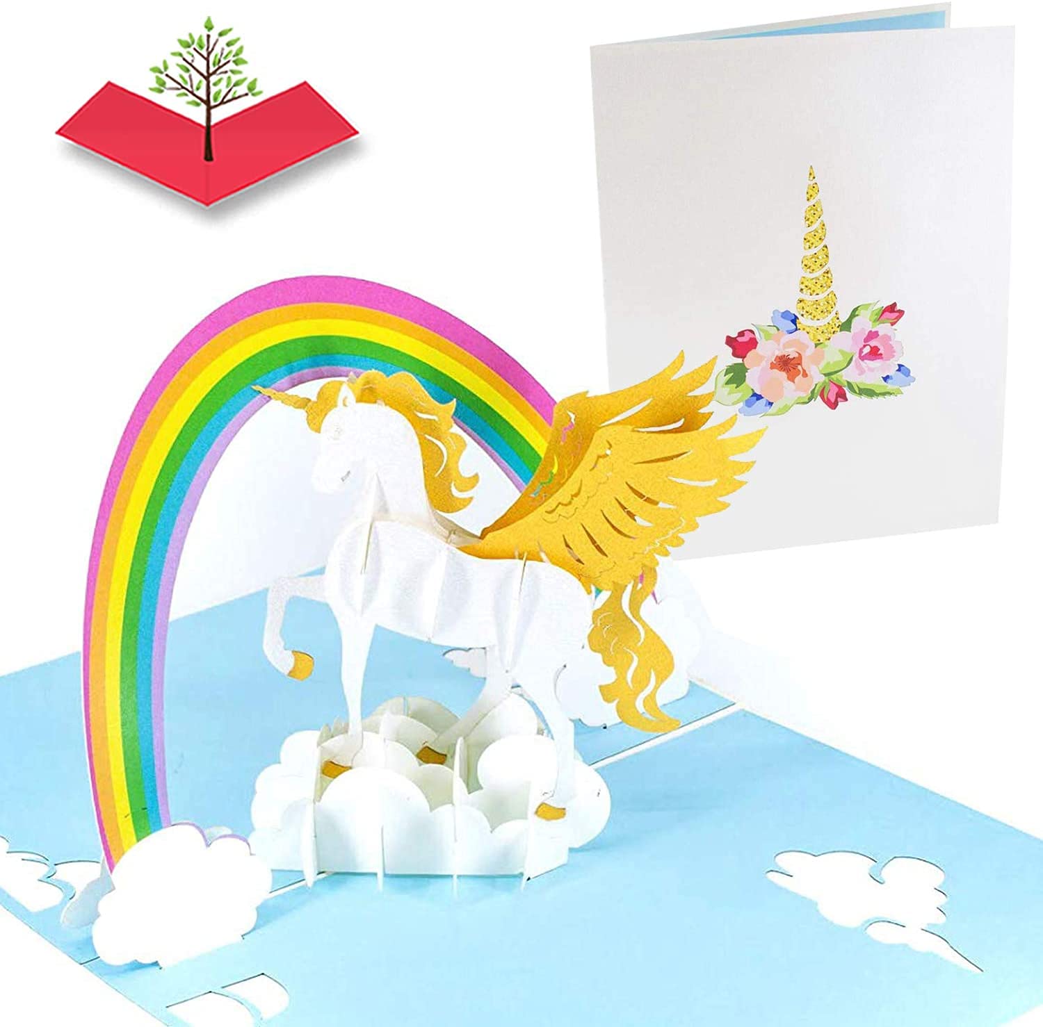 PopLife Unicorn Rainbow Pop Up Card - Magical Mother's Day Gift, 3D Anniversary Pop Up, Happy Birthday Card, Thank You - for Mom, for Daughter, for Wife, for Grandma, for Kids, for Grandkids
