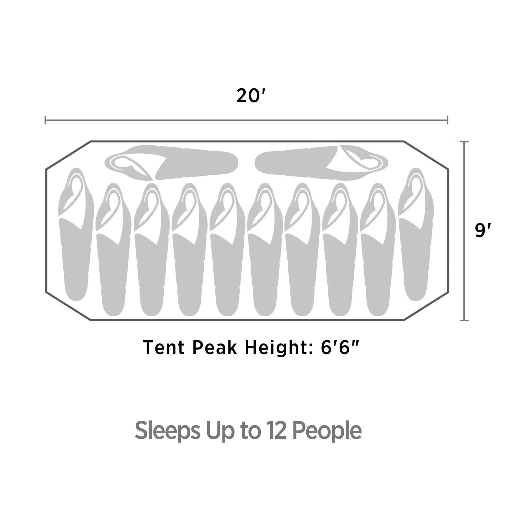 Outbound 12-Person Dome Tent for Camping with Carry Bag and Rainfly | Perfect for Backpacking or The Beach | Light Blue & Navy