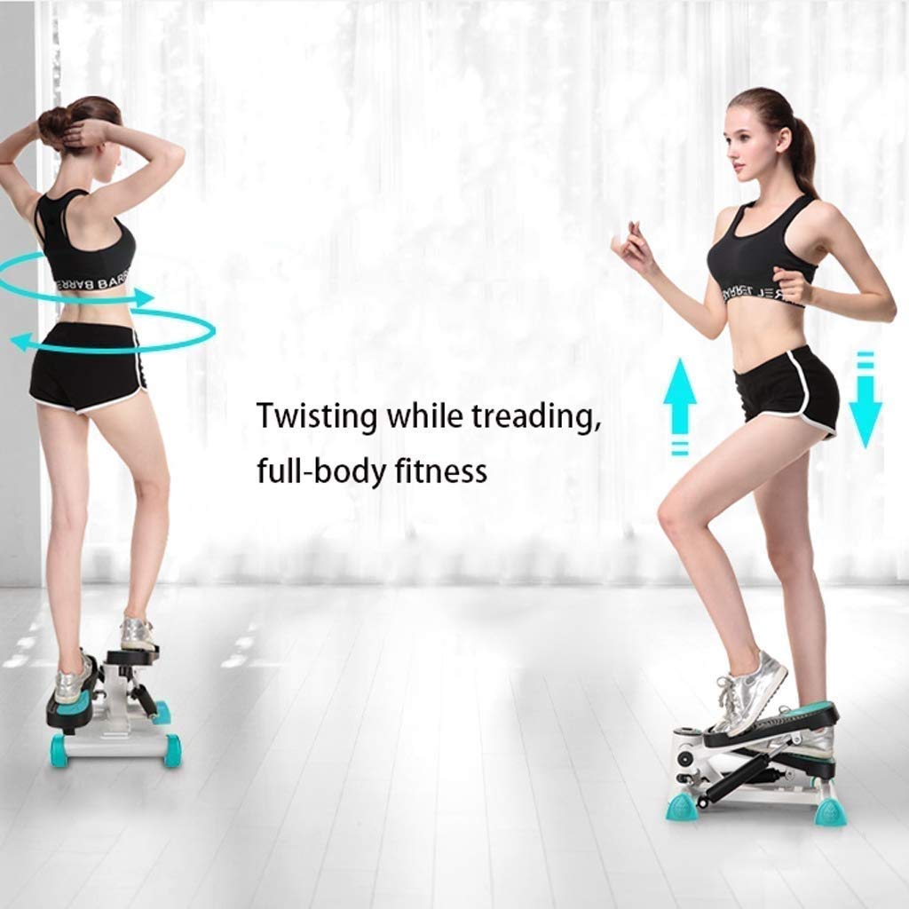 YFDM Mini Stepper Air Climber Step Fitness Exercise Machine with Resistance Band and LCD Display