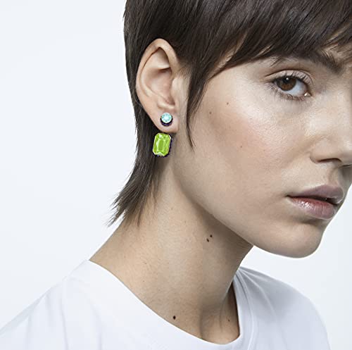 SWAROVSKI Chroma Asymmetrical Reversible Drop Earrings, Multicolored Crystals on a Gold-Tone Finish Setting, Part of the Swarovski Chroma Collection
