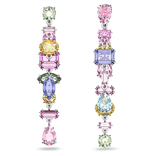 SWAROVSKI Gema drop earrings, Multicolored, Rhodium Finish, Brass