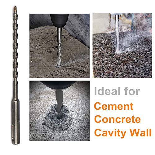 VALYRIANTOOL 24-Pack 3/16 Inch x 6 Inch SDS Plus Rotary Hammer Drill Bits Set, Carbide Tipped for Brick, Masonry, Stone and Concrete (3/16" x 4" x 6")
