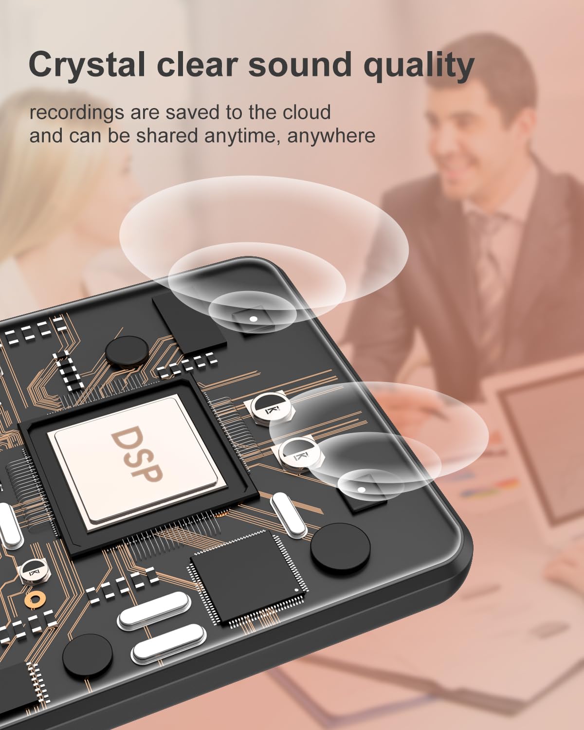 Phone Call Recorder, 64GB Snap-On Call Recorder with Playback Small Audio Recorder with Microphone 400 Hours Recording Device Compatible with Windows iOS Perfect for Meetings Lectures (64GB)