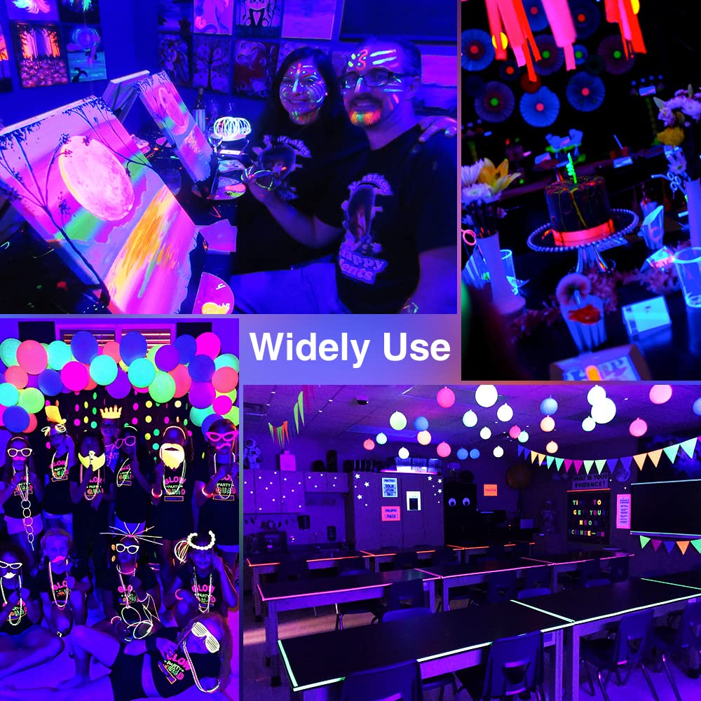Onforu 2 Pack 50W LED Black Light with Daylight, Dimmable Black Light Flood Light with Remote, Timing, IP66 Outdoor Blacklight for Glow in The Dark, Dance Party, Halloween Lights, Fluorescent Poster
