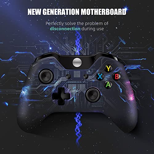 Wireless Game Controller for Xbox One, MissHome Xbox Controllers with Button Caps Compatible with Xbox One/X/S/Series X/S/Elite/PC Windows with 3.5mm Aduio Headphone Jack (Nebula)