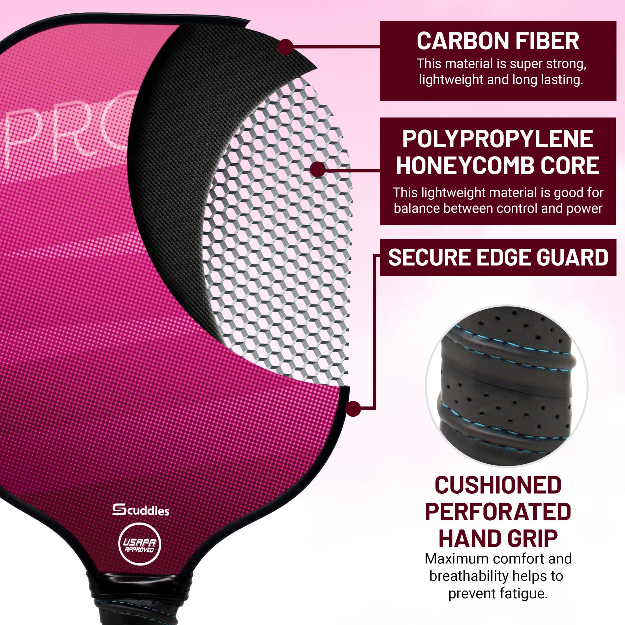 Scuddles Pickleball Paddles - Outdoor Games - Pickleball Set, Includes - 1 Instructional Book 2 Indoor and 4 Outdoor Pickleballs 2 Paddle Covers and 2 Rackets