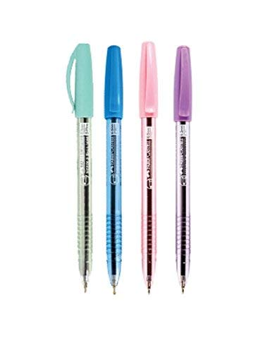 NEW FABER-CASTELL 10 PENS BLUE INK BARREL 1444 BALL POINT PEN 0.5 mm.(Color May Vary)