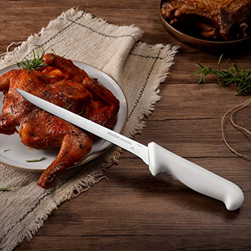 Richlin Boning Knife,8-Inch Chef's Knife with Razor Sharp High Carbon Stainless Steel for Meat and Poultry(8ā Narrow Boning Knife,White)