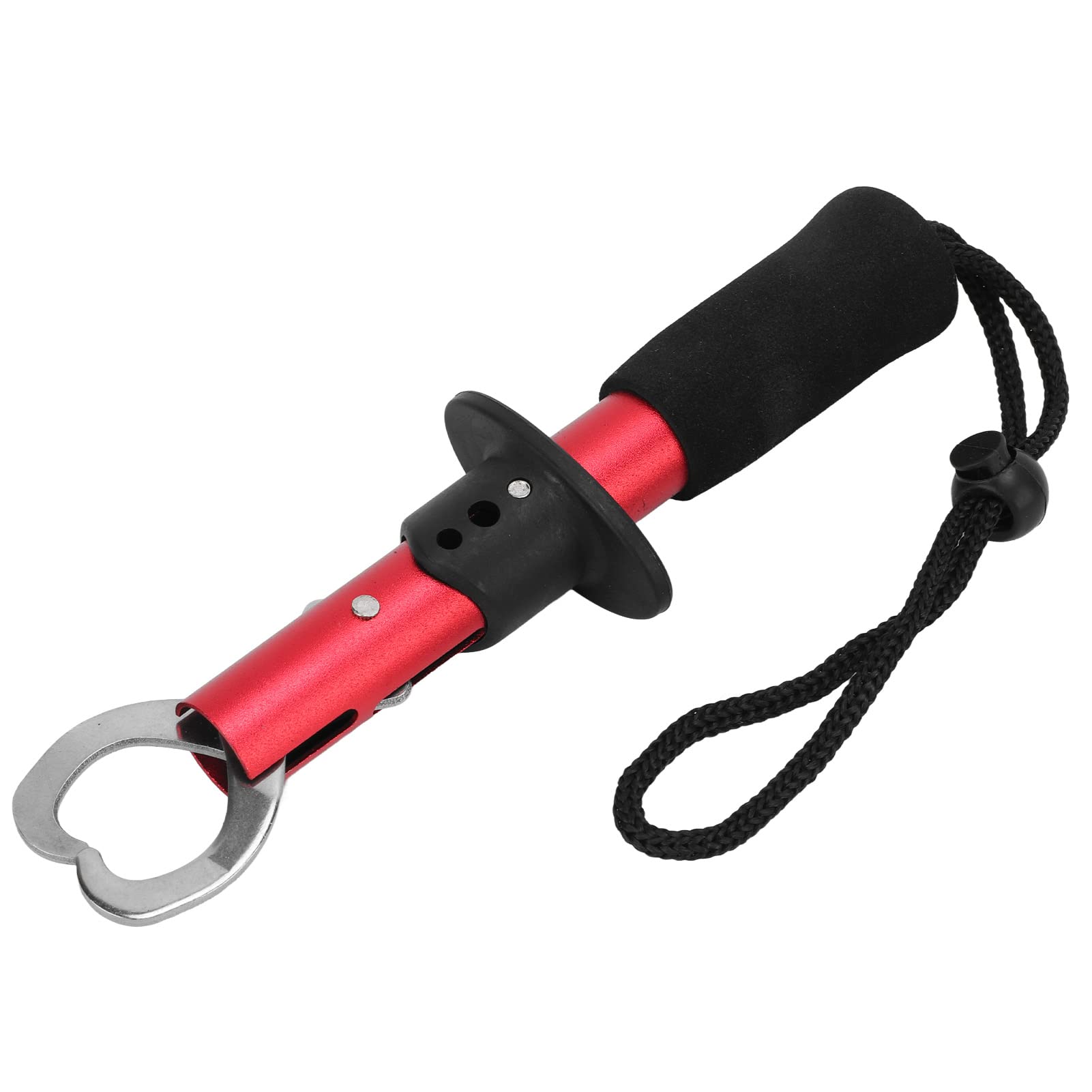 Vifemify Fish Lip Clip Stainless Steel Fish Clip Frame Fishing Tool Belt Wrist Strap Non-Slip Handle Fishing Gear Accessories(red)