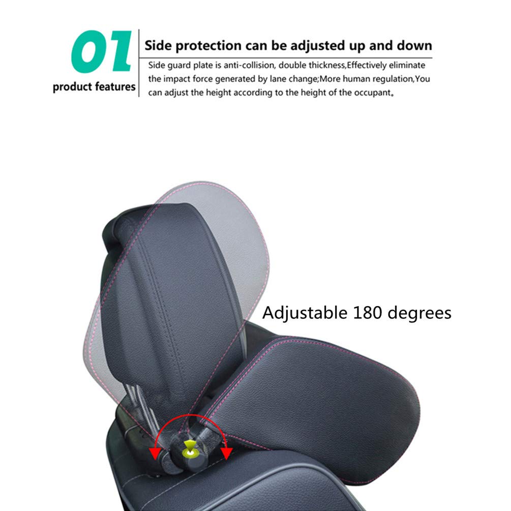 Ovyuzhen Car Headrest Pillow,Car Neck Pillow Head, Shoulder Sleep Cushion Car Side Pillow for Adults Elders Kids and Passenger