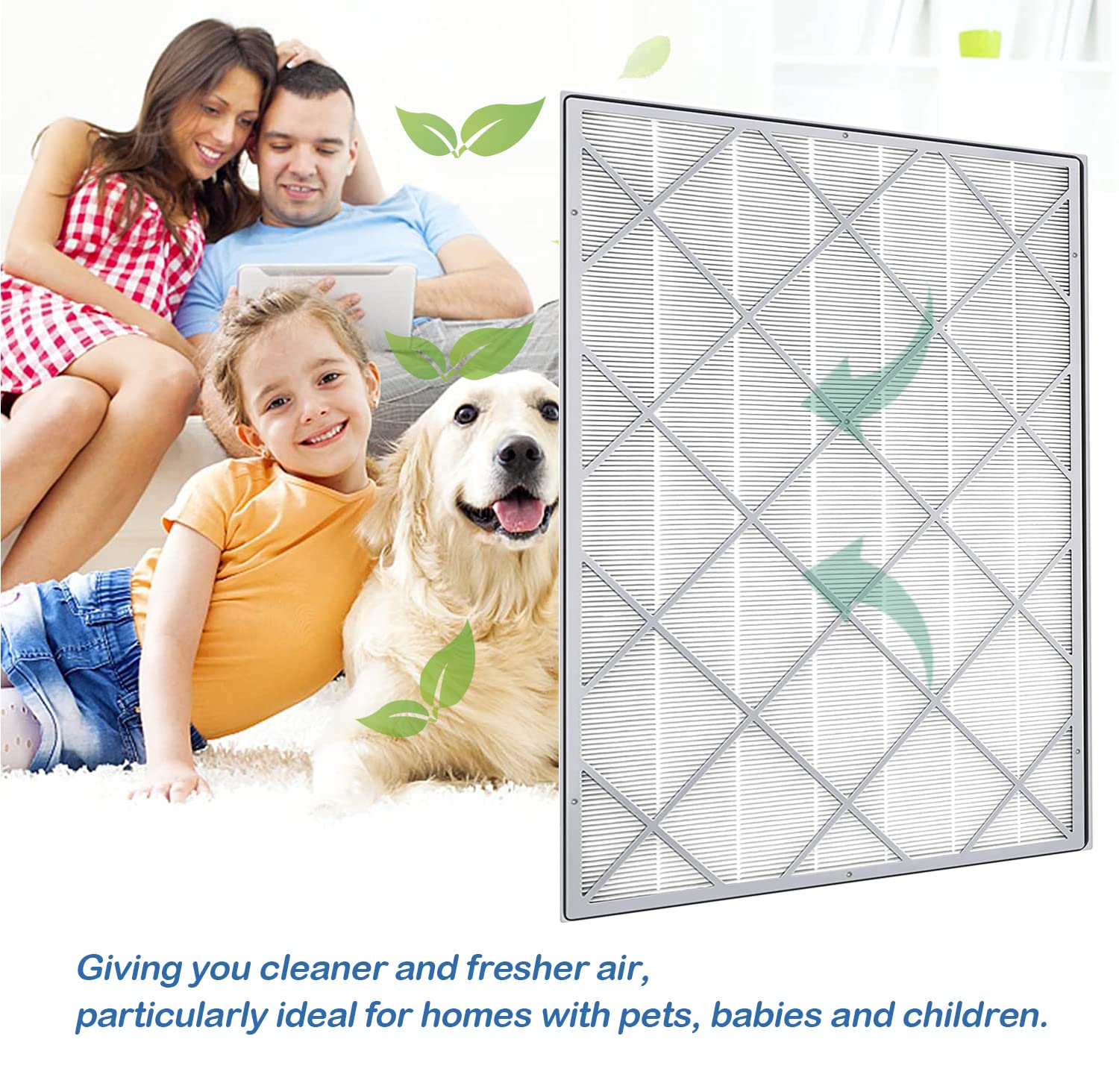 Yiemoge HE601 True HEPA Replacement Filter with Advanced Odor Lock, Compatible with Shark Air Purifier 6, HE601 & HE602, Model HE6FKPET (1 HEPA Filter)