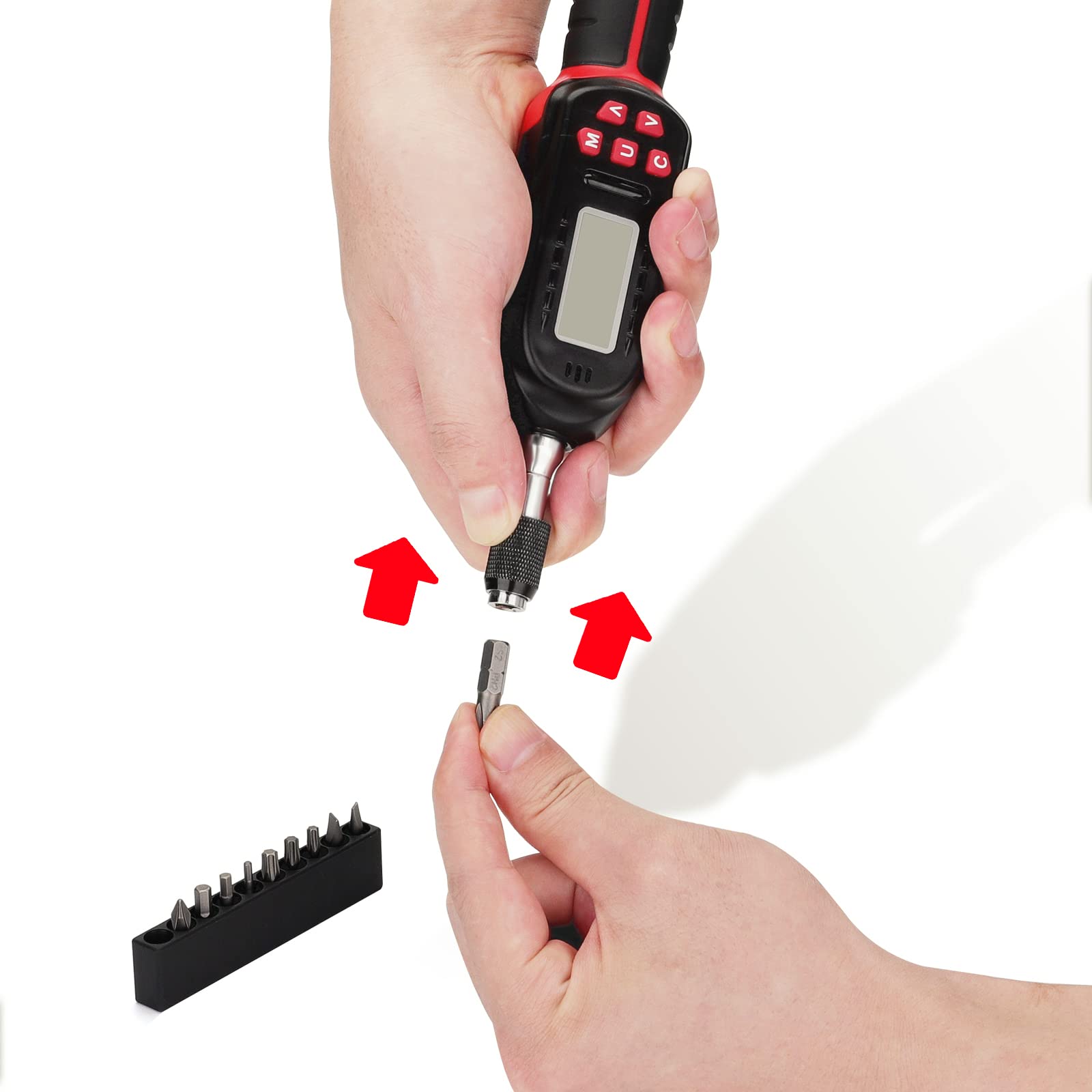 VANPO Digital Torque Screwdriver 2.66-53.1 in-lbs/0.3-6 Nm, Adjustable Screwdriver Torque Wrench Set with Buzzer/LED Indicator Notification for Bike Repairing, Tools, Maintenance and Mounting