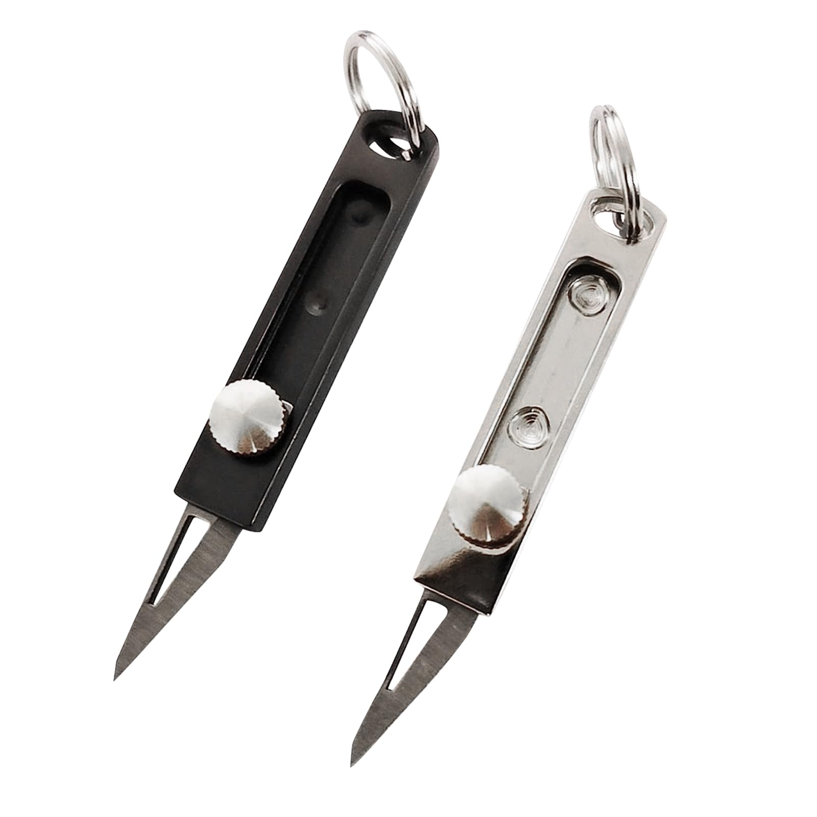 Mini Utility Knife Box Cutter,Titanium Mini Pocket Knife Telescopic Folding Knives,Used for Opening letters,Packages and Boxes(2-Pack) (2)