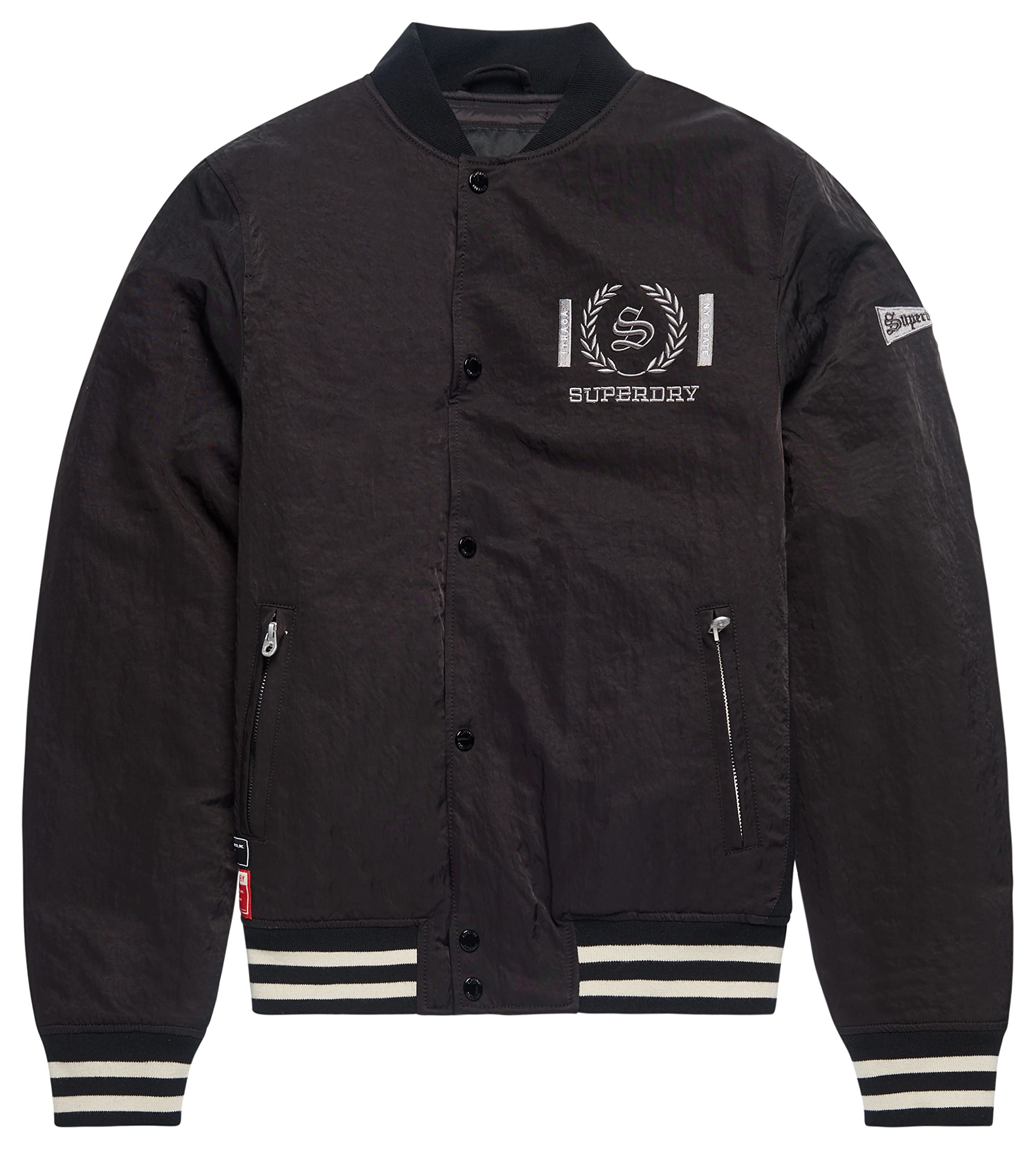 Superdry Men's Collegiate Baseball Jacket, Black, 3XL