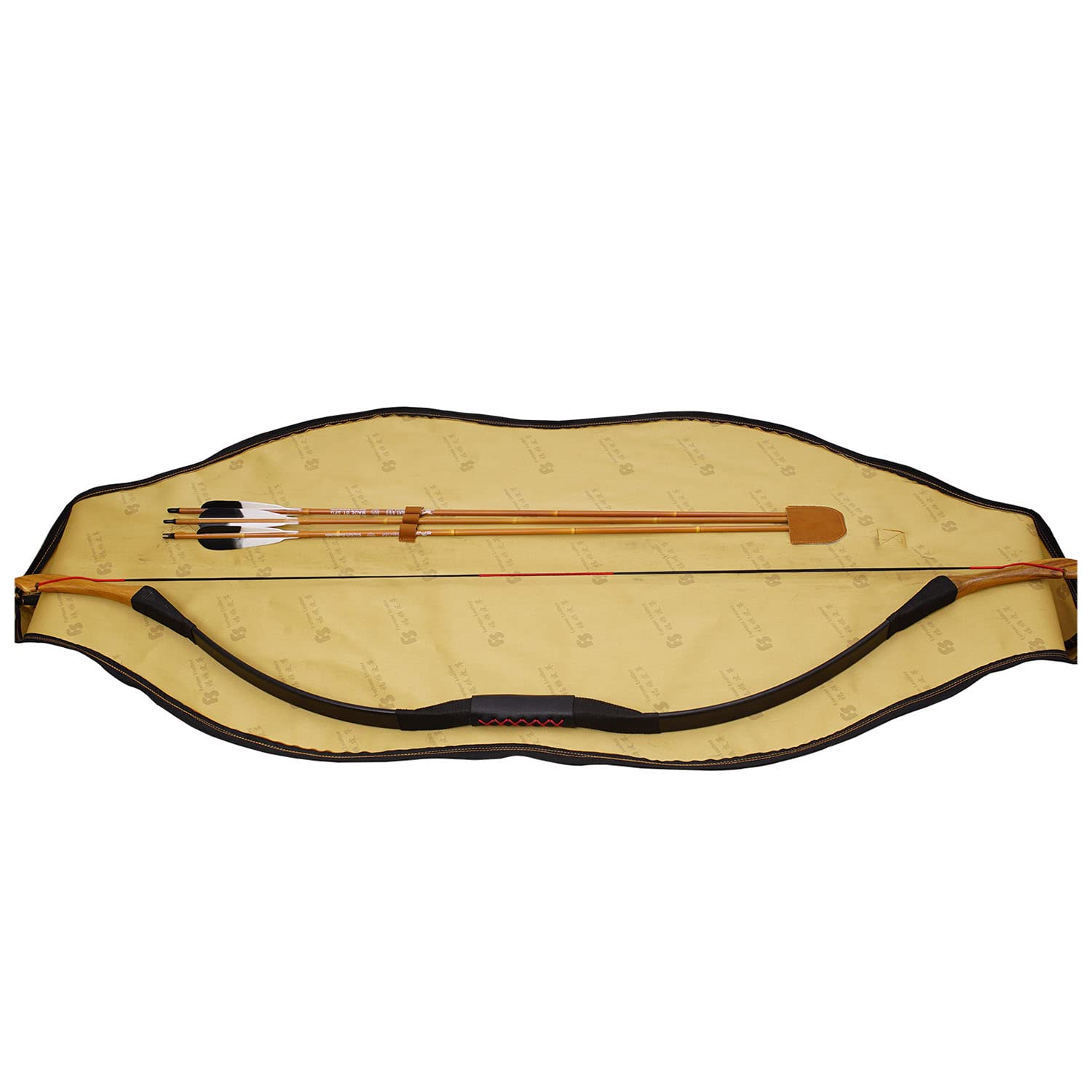 SOPOGER Archery Traditional Bow Bag 60Inch Longbow Bag Leather Horse Bow Case Bow Carry Bag for Outdoor Shooting Training